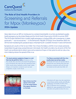 The Role of Oral Health Providers in Screening and Referrals for Mpox ...