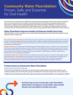 Community Water Fluoridation: Proven, Safe, and Essential for Oral ...