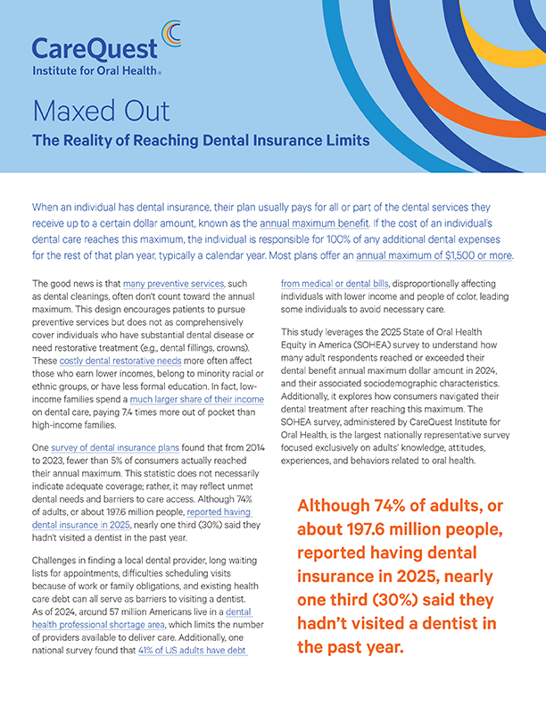Maxed Out: The Reality of Reaching Dental Insurance Limits - CareQuest ...